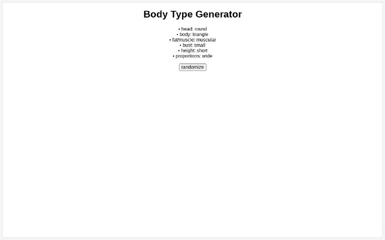 Body Type Generator