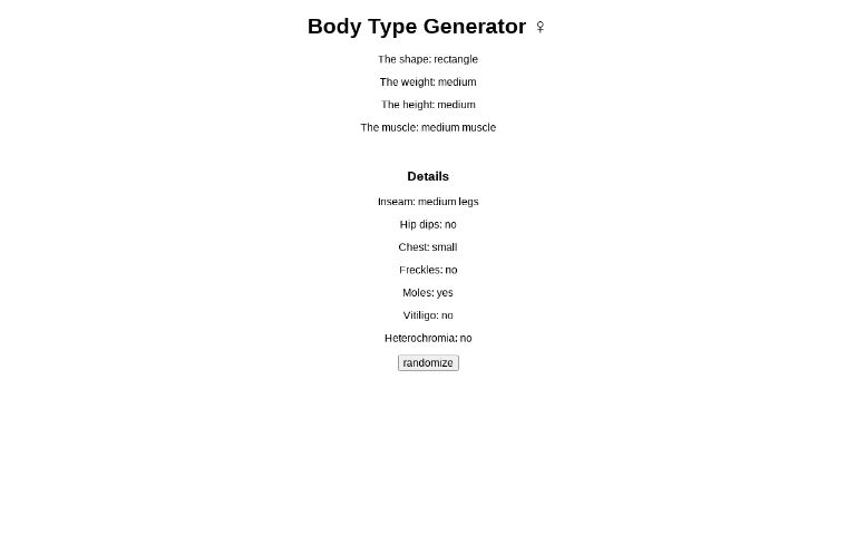 Body Type Generator ♀️