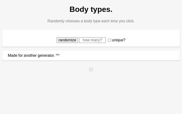 Body types. ― Perchance Generator