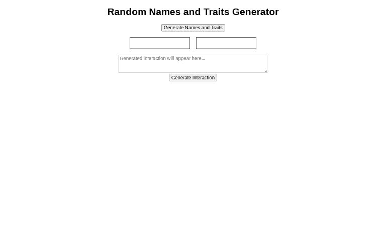 Random Names and Traits Generator