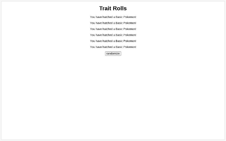 Trait Rolls ― Perchance Generator