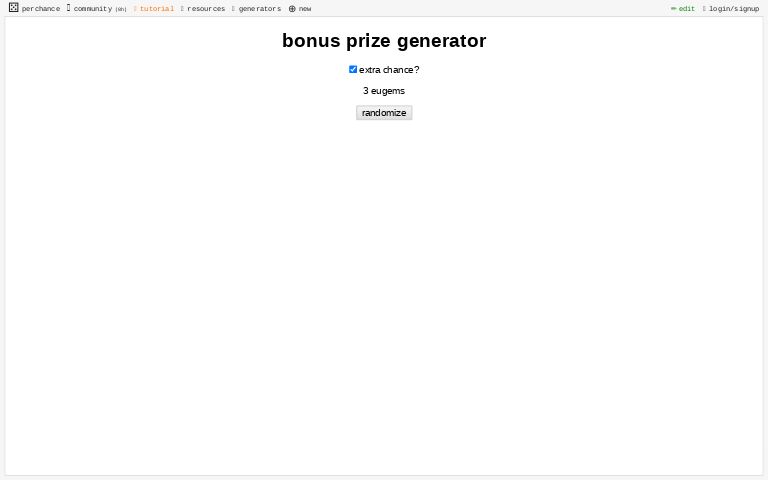 bonus prize generator