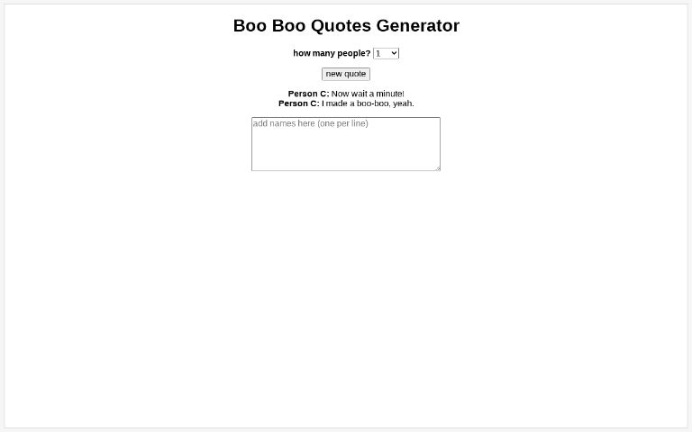 Boo Boo Quotes Generator