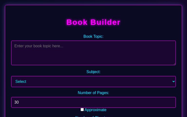 Book Builder ― Perchance Generator