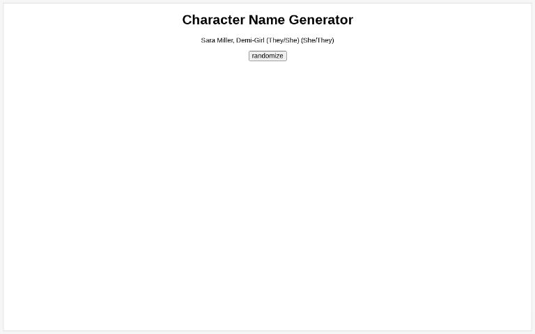 Character Name Generator