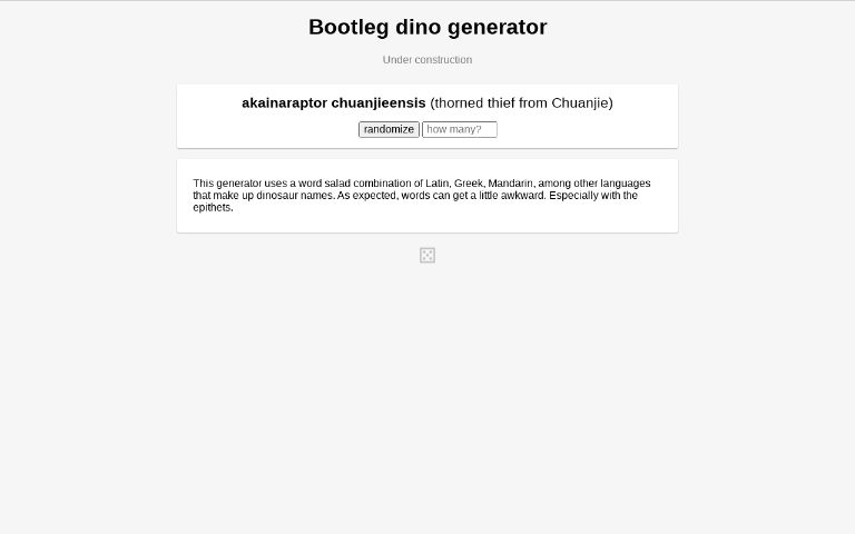 Bootleg dino generator