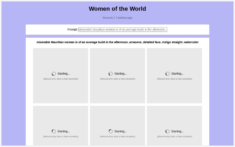 Women of the World ― Perchance Generator