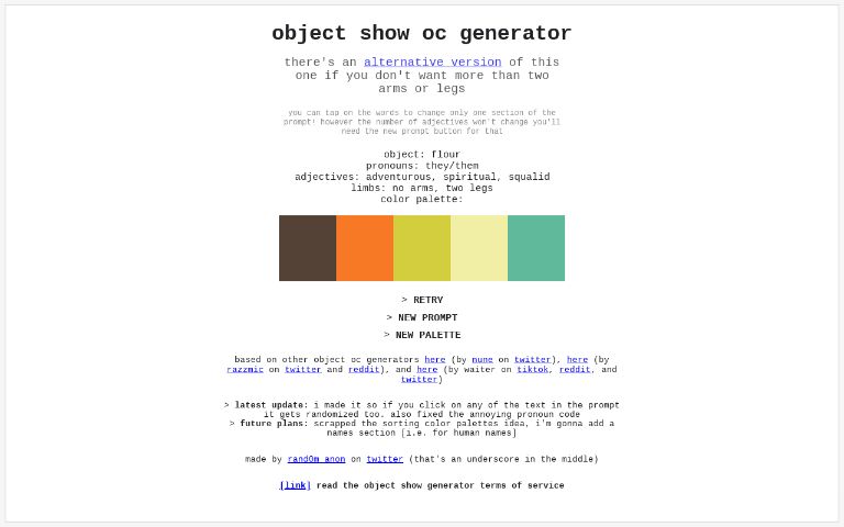 object show oc generator