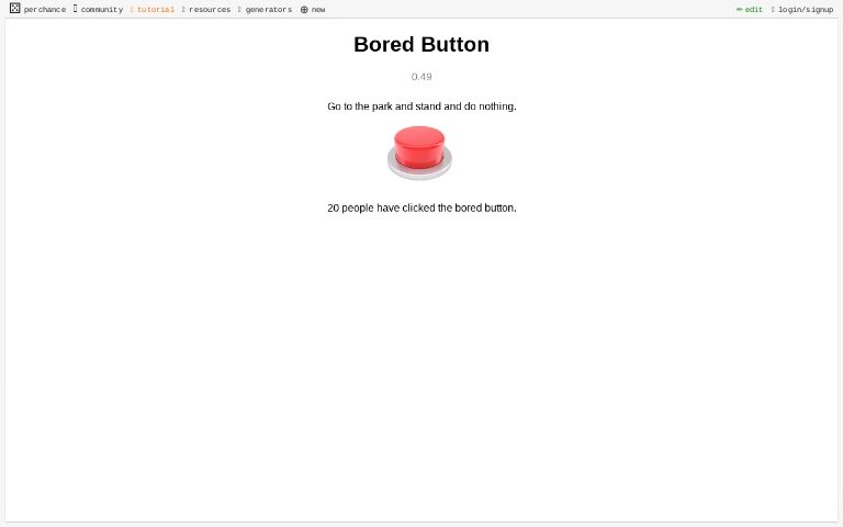 Bored Button ― Perchance Generator