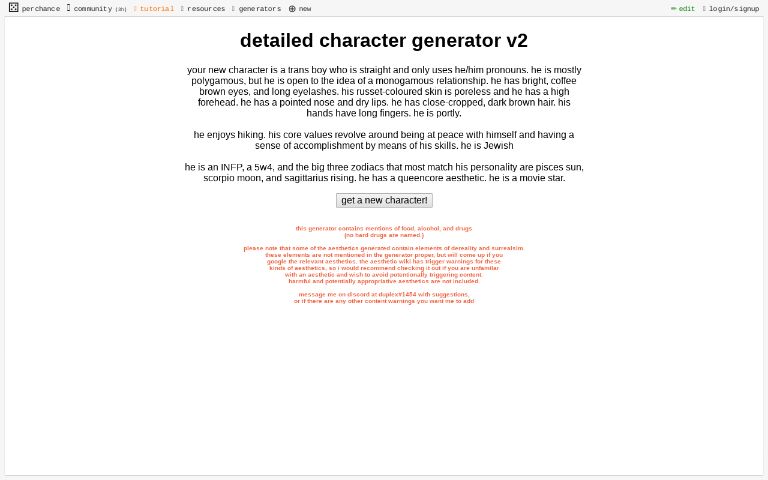 detailed character generator v2