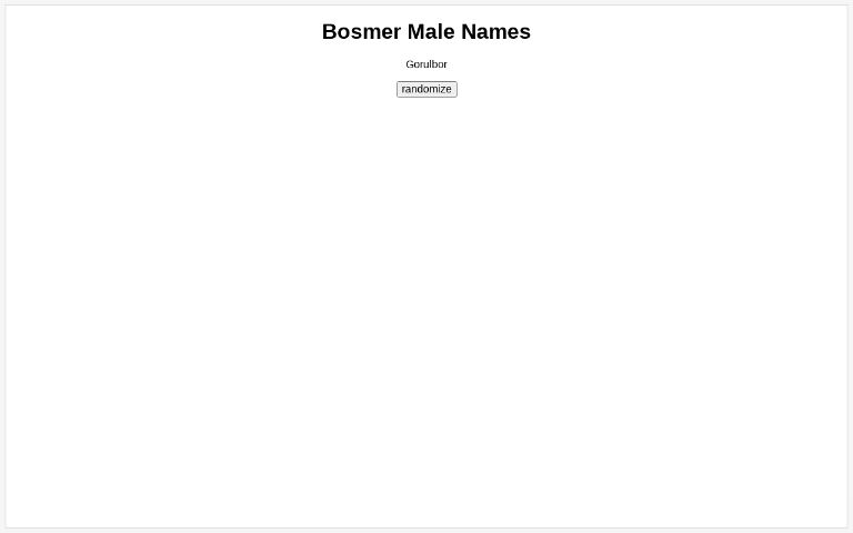 Bosmer Male Names ― Perchance Generator