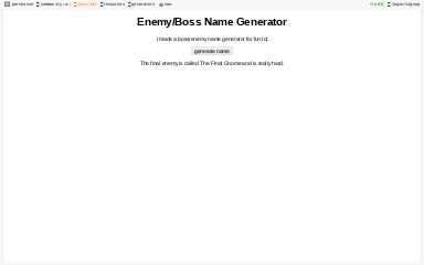 Enemy/Boss Name Generator