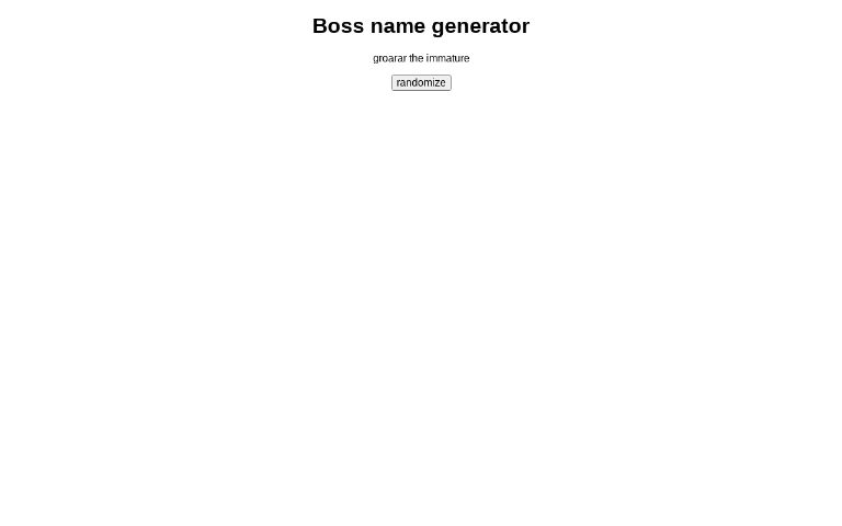 Boss name generator
