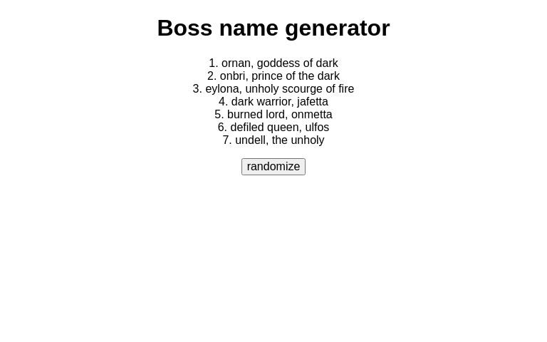 Boss name generator