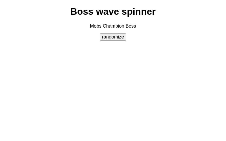 Boss wave spinner ― Perchance Generator