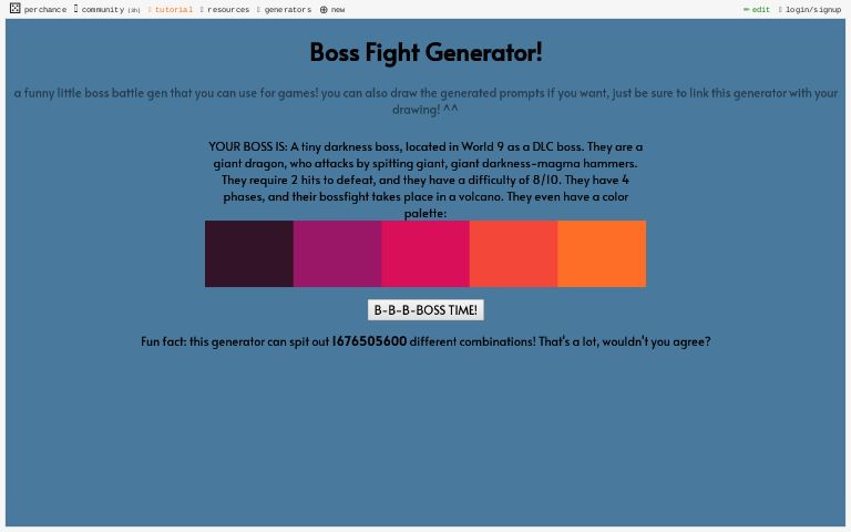 Boss Fight Generator!