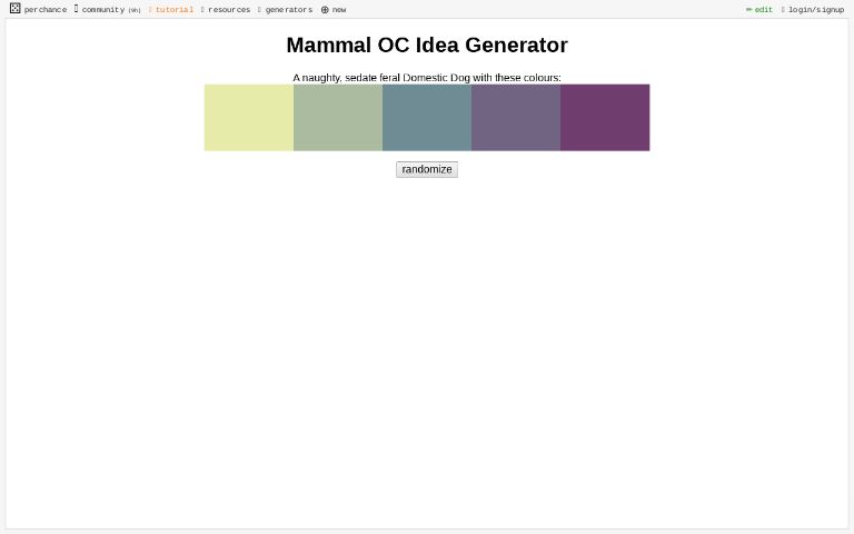 Mammal OC Idea Generator
