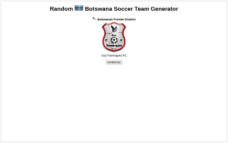 Random Botswana Soccer Team Generator
