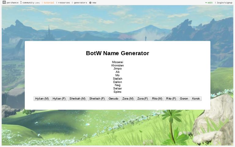 BotW Name Generator
