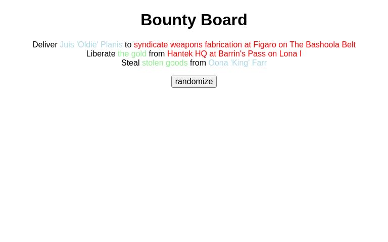 Bounty Board ― Perchance Generator