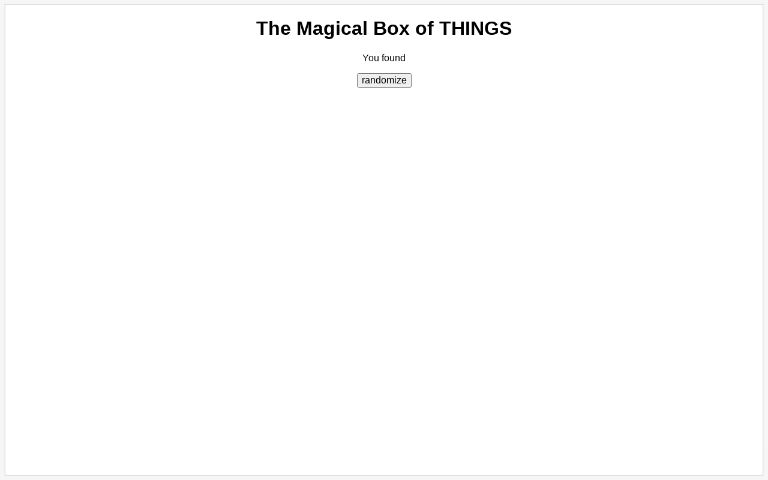The Magical Box of THINGS ― Perchance Generator