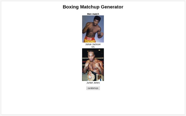 Boxing Matchup Generator