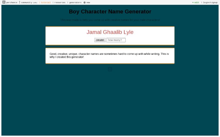 Boy Character Name Generator