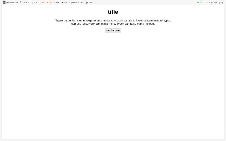 title ― Perchance Generator