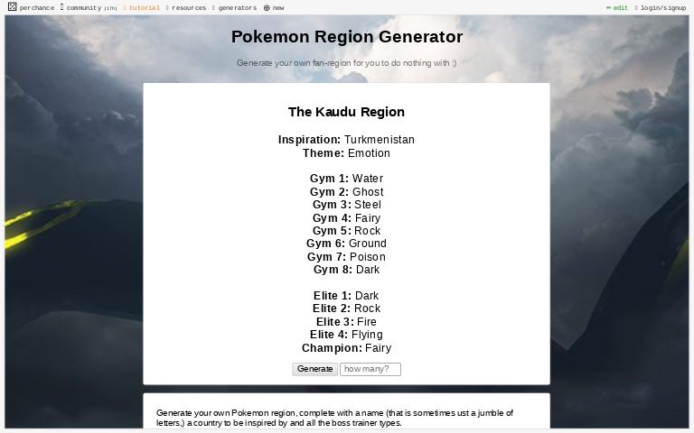 Pokemon Region Generator