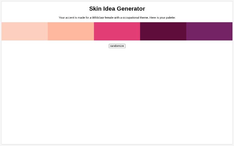 Skin Idea Generator