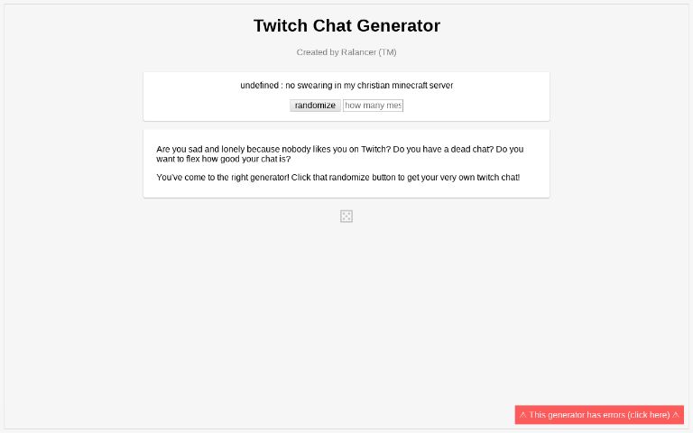Twitch Chat Generator