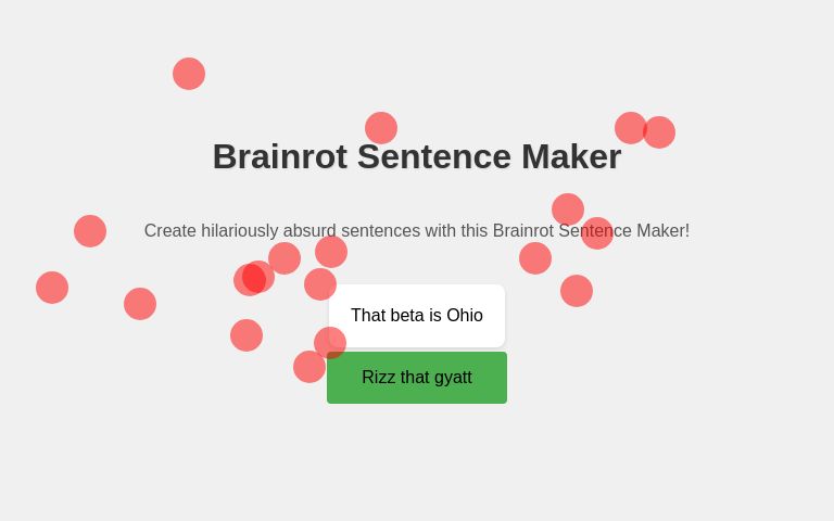 Brainrot Sentence Maker ― Perchance Generator