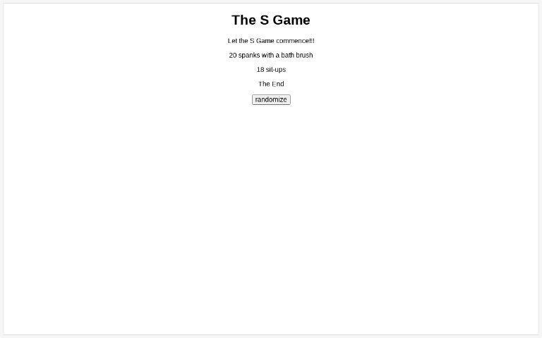 The S Game ― Perchance Generator