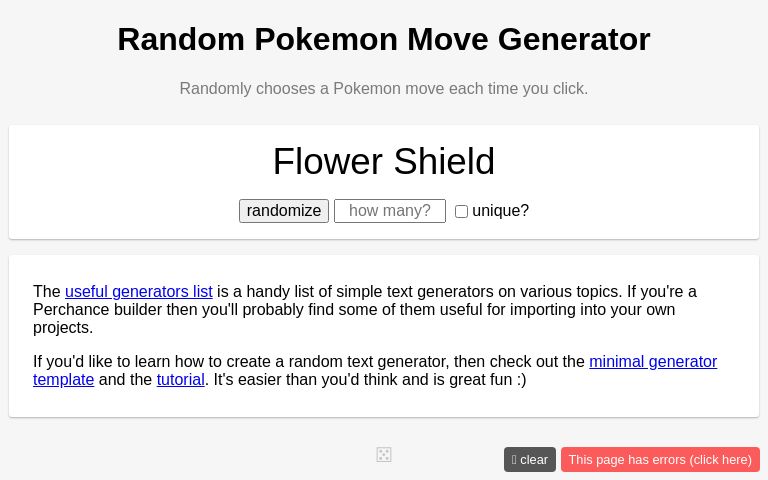Random Pokemon Move Generator
