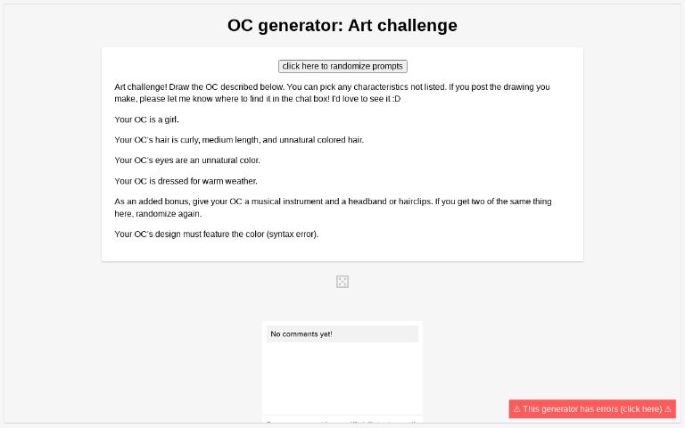 OC generator: Art challenge