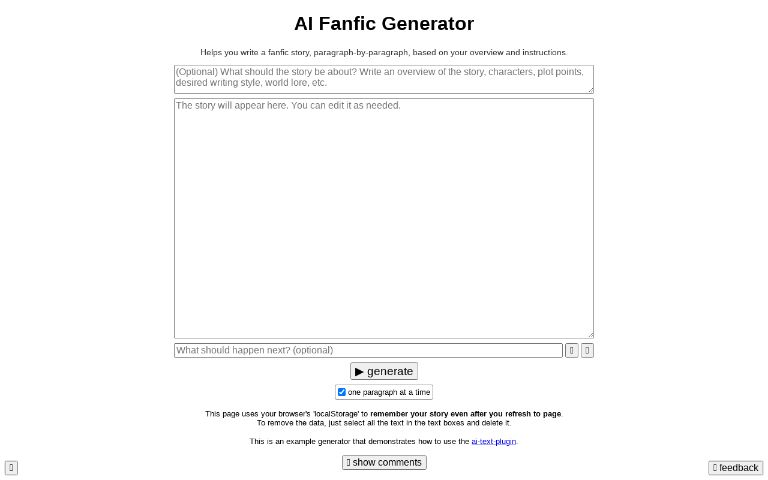 AI Fanfic Generator (free, unlimited, no sign-up)