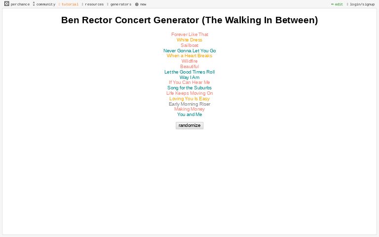 Ben Rector Concert Generator (The Walking In Between)