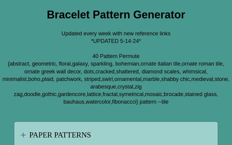 Bracelet Pattern Generator