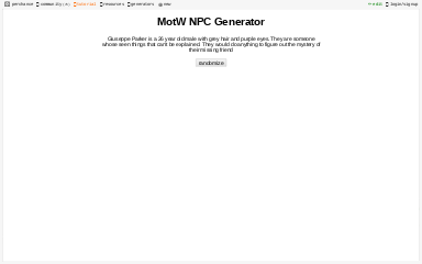MotW NPC Generator
