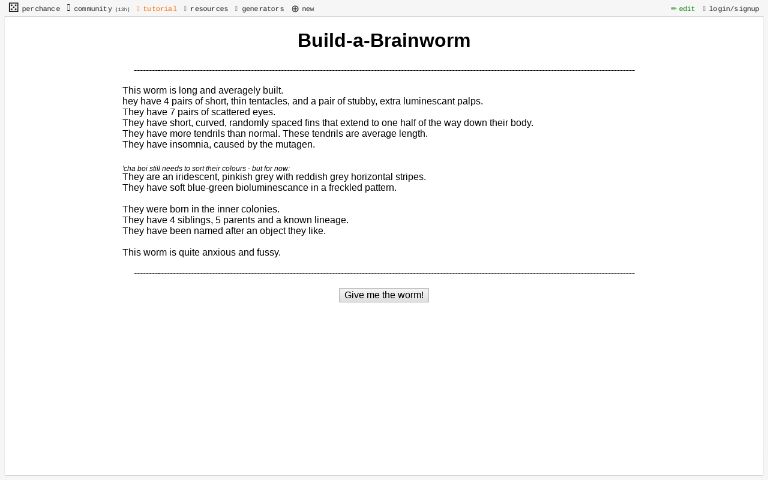 Build-a-Brainworm ― Perchance Generator