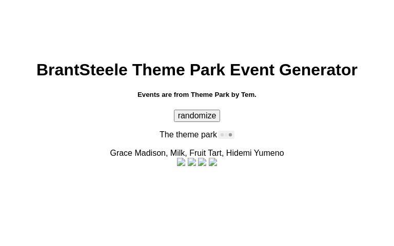 BrantSteele Theme Park Event Generator