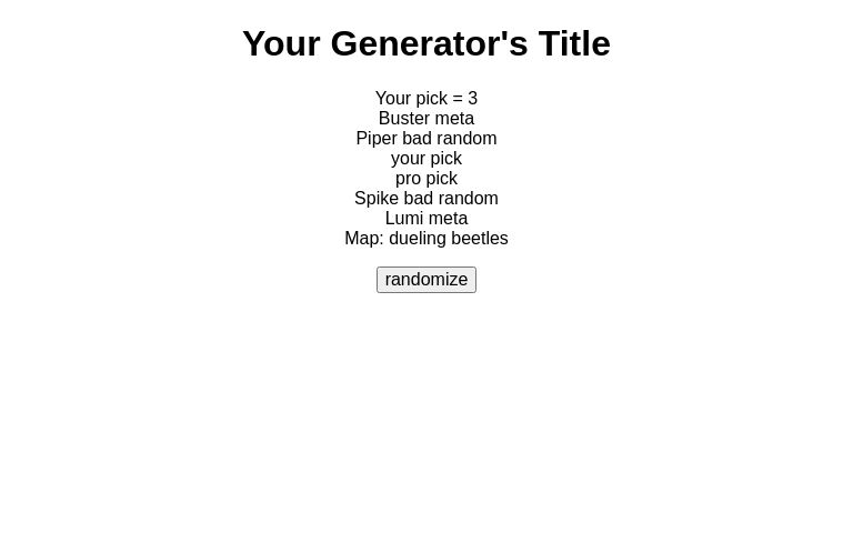 Brawl Stars Random Draft ― Perchance Generator