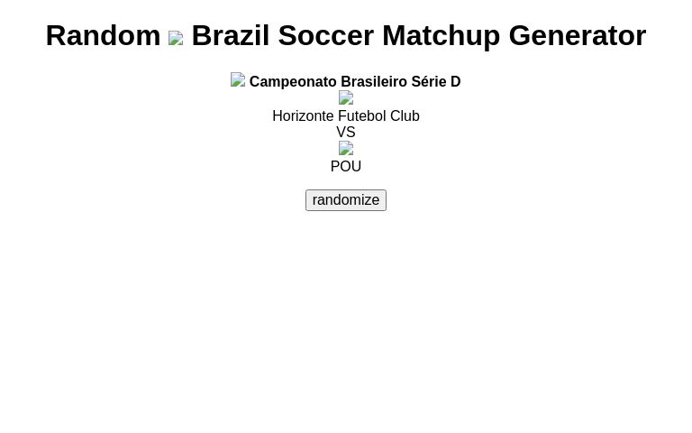Random Brazil Soccer Matchup Generator