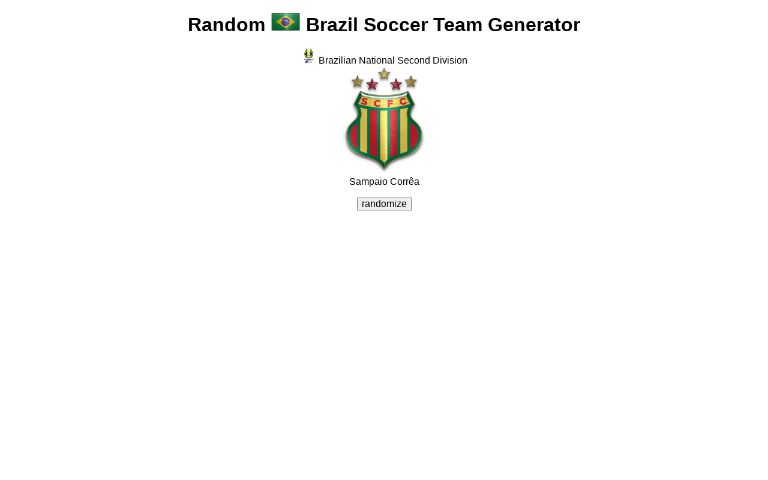 Random Brazil Soccer Team Generator