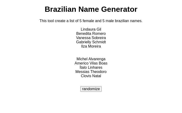 Brazilian Name Generator