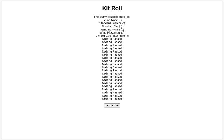 Kit Roll ― Perchance Generator