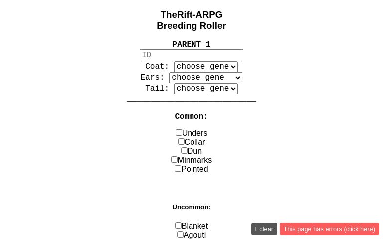 Therift Breeding Roller ― Perchance Generator