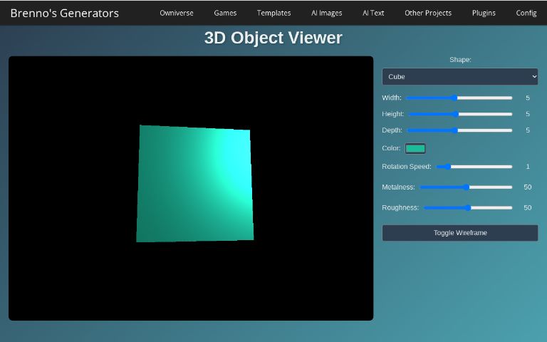 3D Object Viewer ― Perchance Generator
