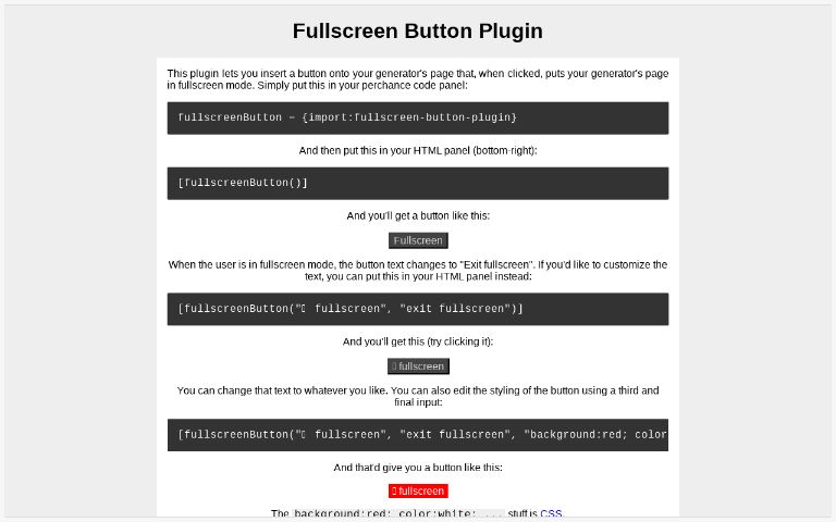Fullscreen Button Plugin
