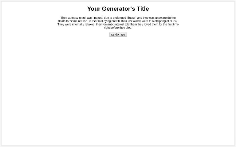 Brennosdeaths ― Perchance Generator